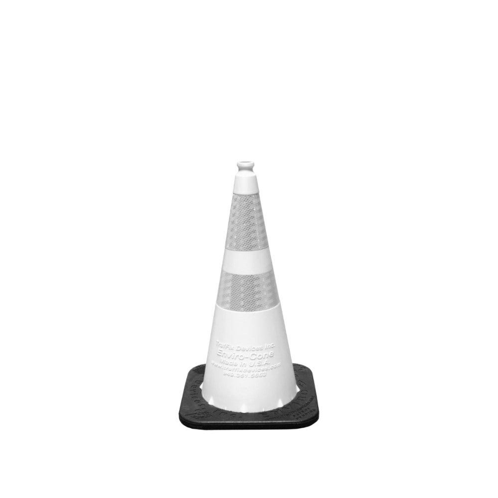 Enviro Cone 28" Traffic Cone - White - 7 Lbs - 6" + 4" 3M Reflective C ...
