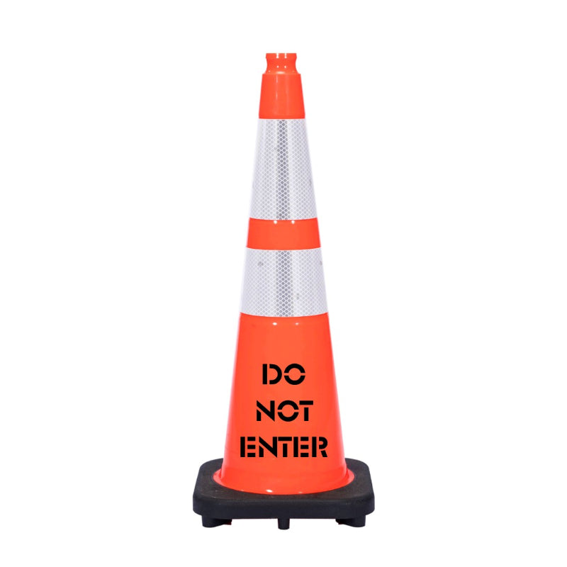 28" DO NOT ENTER Traffic Safety Cone - 7 Lbs - Orange - 6" + 4" Inch H ...