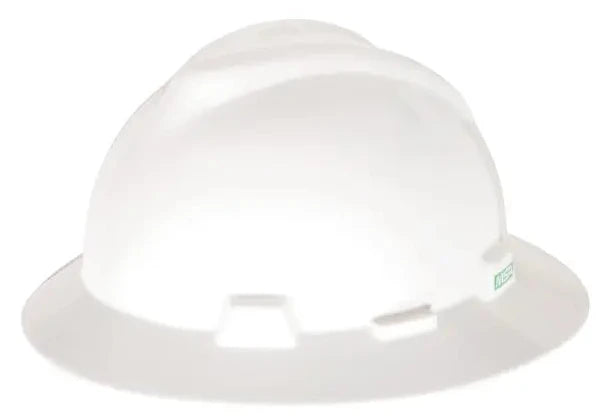 MSA V-Gard Full Brim Hard Hat - Staz-On Suspension - White — Safety ...