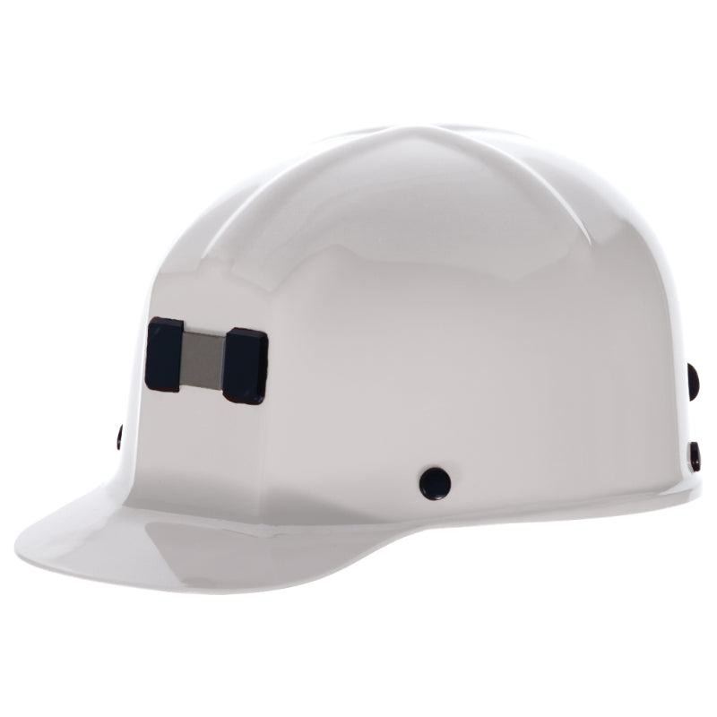MSA® Comfo-Cap Style Hard Hat w/ Lamp Bracket - Fas-Trac Suspension ...