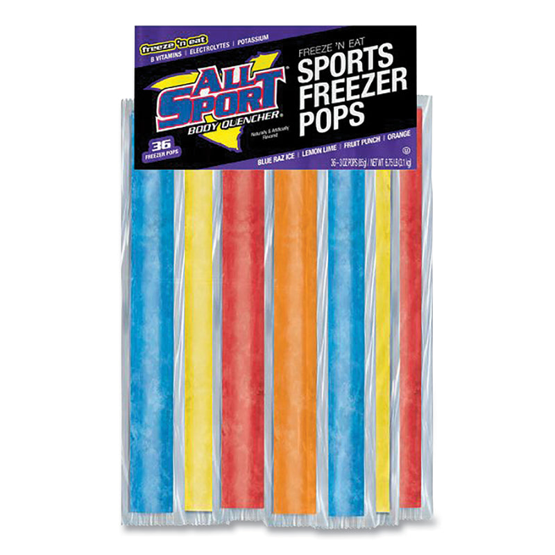ALL SPORT® Freezer Pops - Regular - 3 oz - Tube - Assorted Flavors - 1 ...