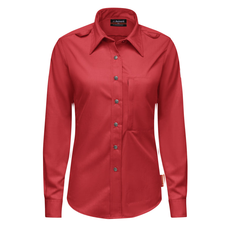 Bulwark® Women's Flame Resistant Snap Front Work Shirt - Red - QS27 ...