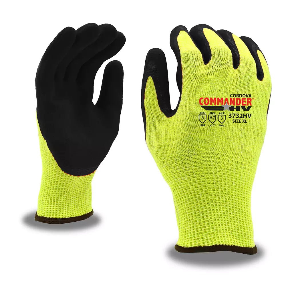 Cordova Safety Commander HV Cut Resistant Gloves - 13-Gauge ANSI Cut L ...