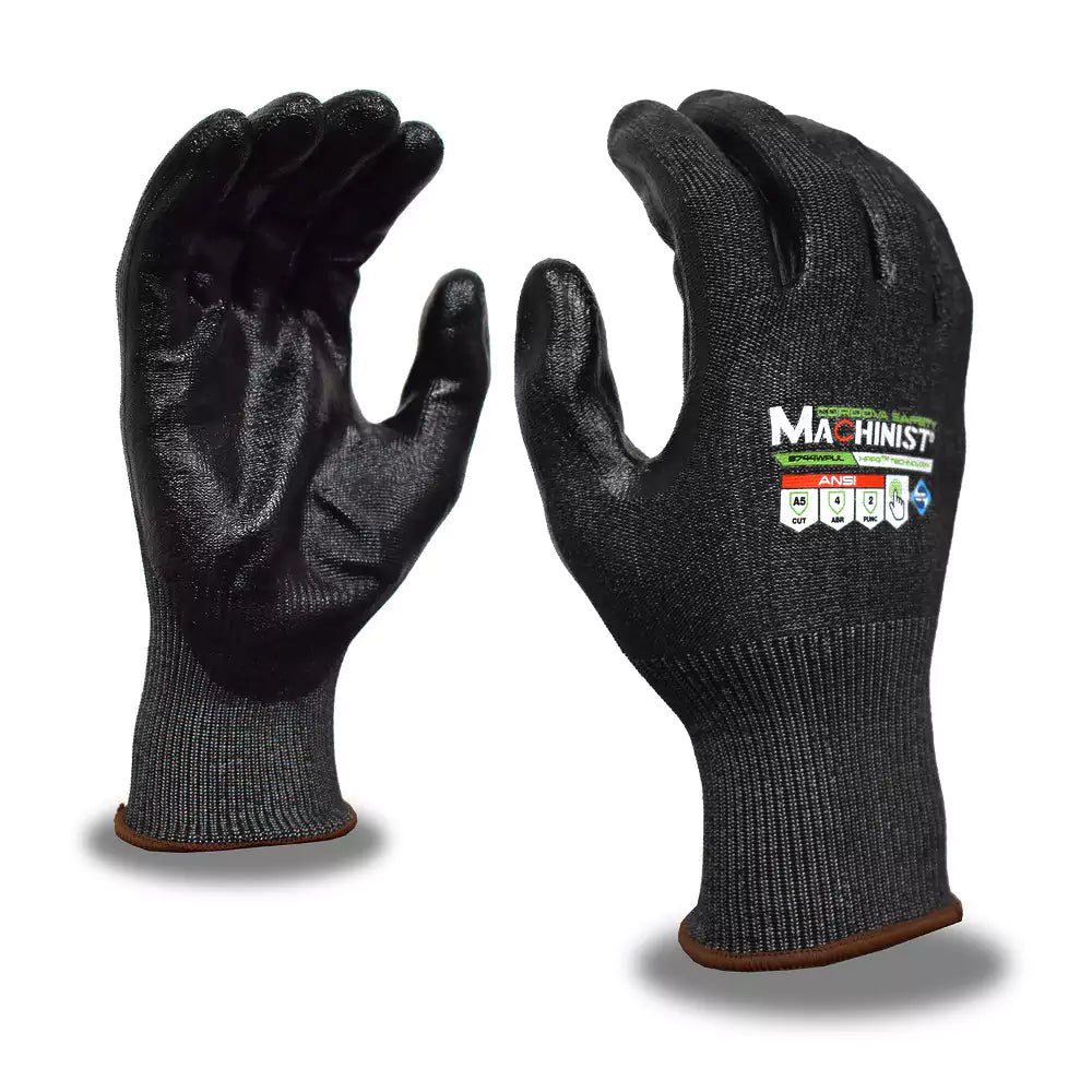Cordova Safety Machinist Cut Resistant Gloves - 15-Gauge ANSI Cut Leve ...