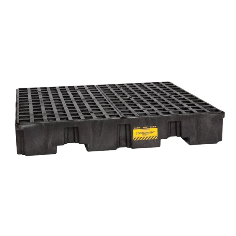 Eagle® Low Profile Spill Containment Pallet - 4 Drum - No Drain - Blac ...