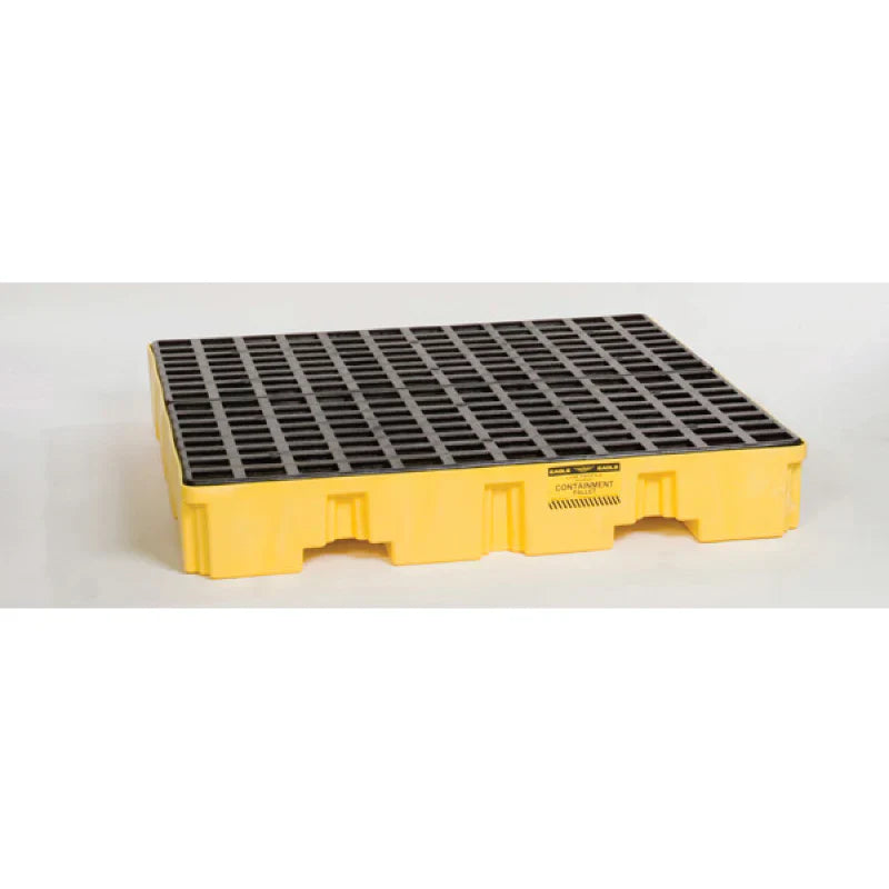 Eagle® Low Profile Spill Containment Pallet - 4 Drum - With Drain - Ye ...