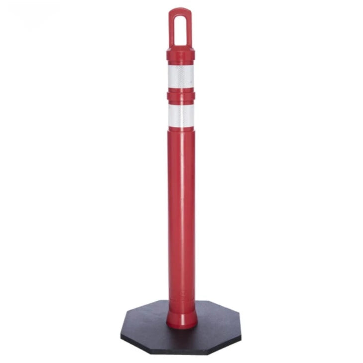 42" JBC Safety Arch Top Traffic Delineator Post Kit - Red Post + 8 LBS ...