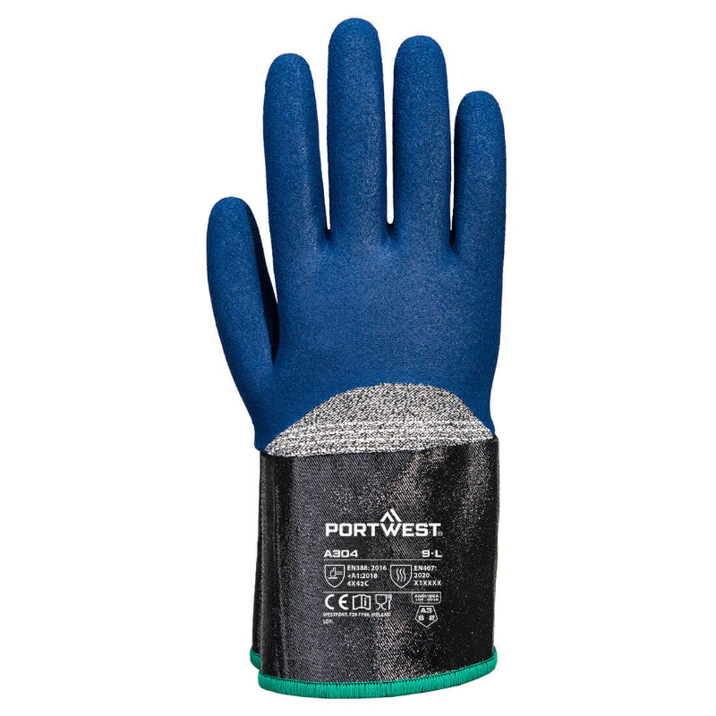 Portwest® Cut Resistant and Grip Gloves - ANSI Cut Level - A3 - Blue ...