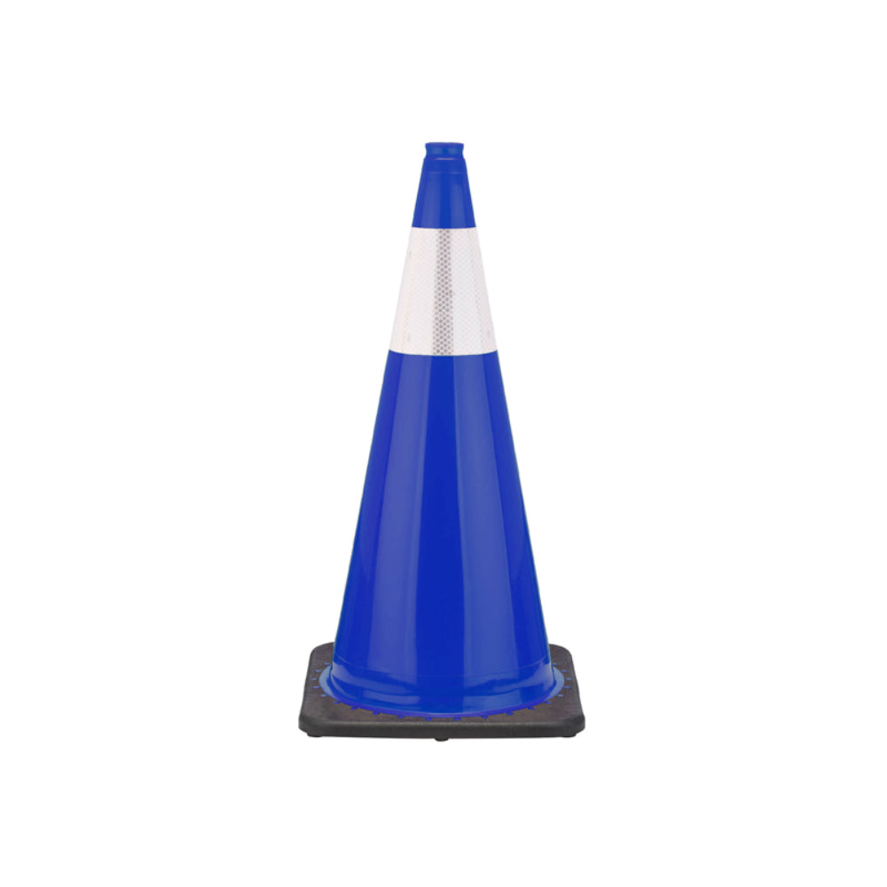 28" JBC Traffic Safety Cone - Navy Blue - 7 Lbs - 6" 3M Reflective Col ...