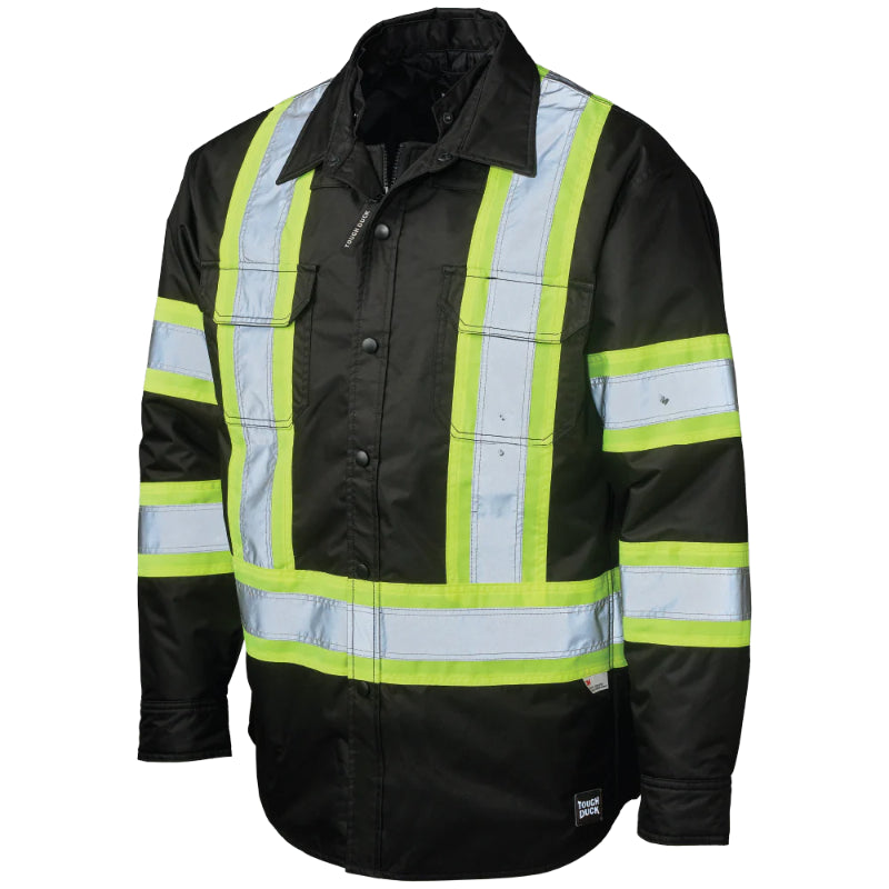 Tough Duck® High Visibility Quilt Lined Hooded Safety Jac-Shirt - SJ51 ...