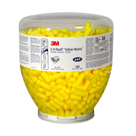 3M E-A-R soft Yellow Neons Earplugs Refill NRR 33dB - 3M1004 500 Pair ...