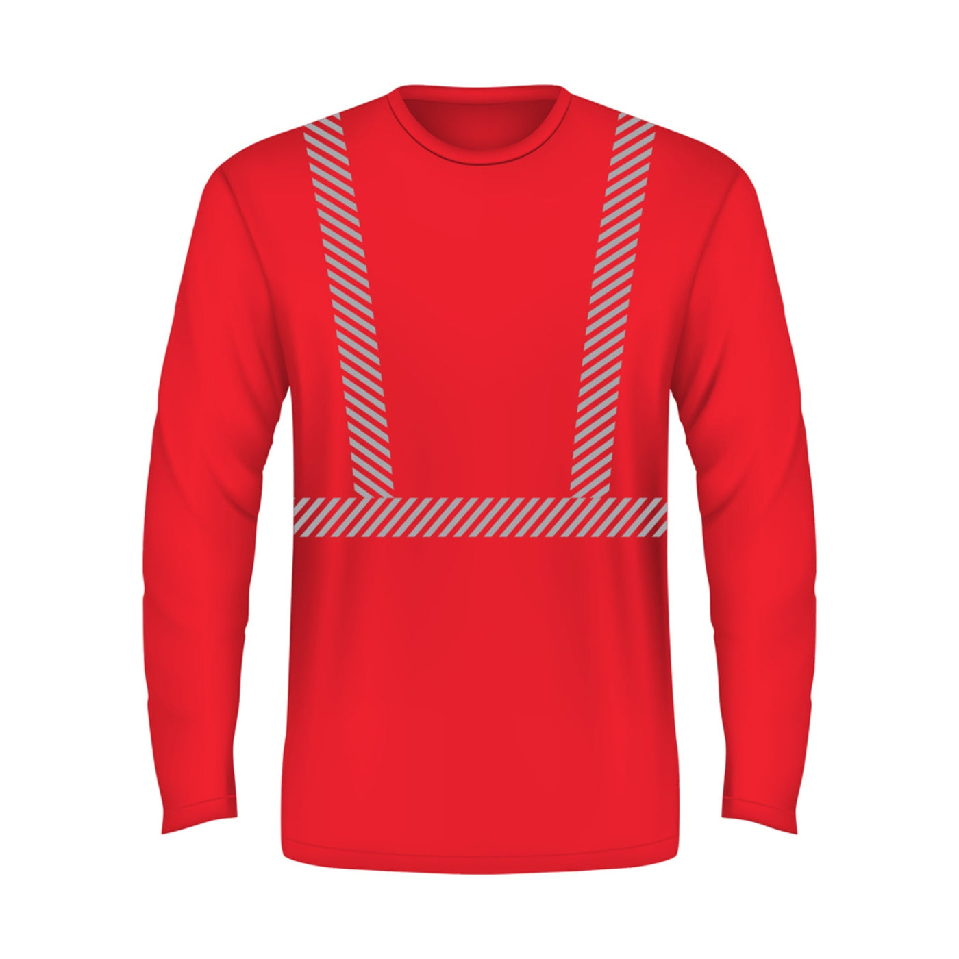 BAYSIDE® MADE IN USA Hi-Vis Long Sleeve T-Shirt - Segmented Striping ...