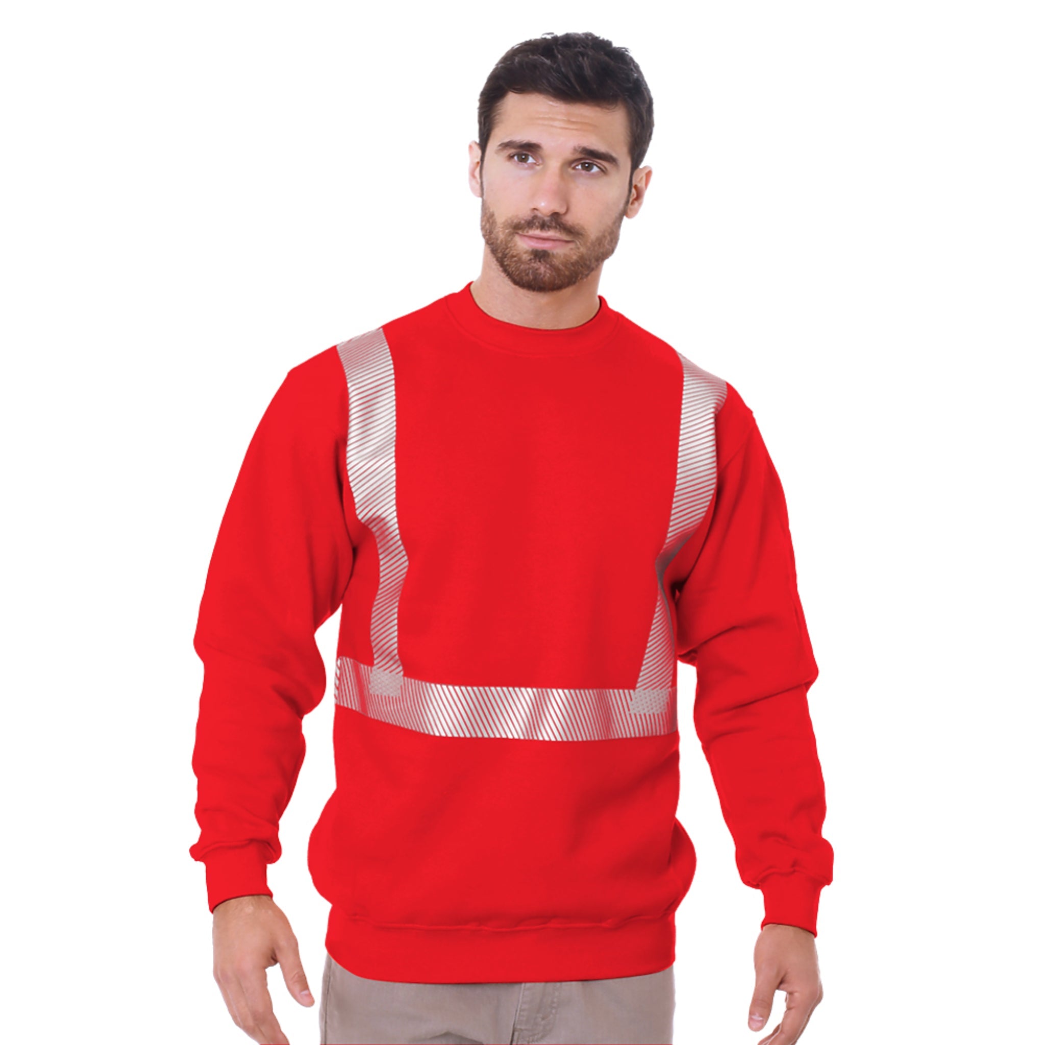 Red High Visibility Shirts | Reflective Safety Work Shirt — Safety ...
