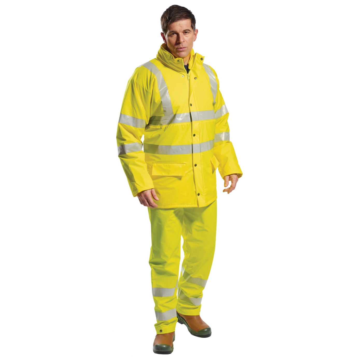 PORTWEST® High Vis Waterproof Rain Jacket - Unlined - ANSI Class 3 - U ...