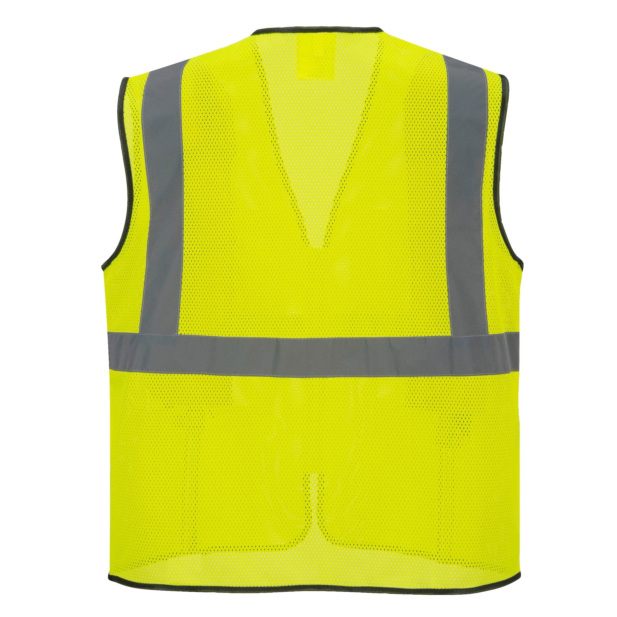 PORTWEST® High Visibility Mesh Safety Vest - Zipper Closure- ANSI Clas ...