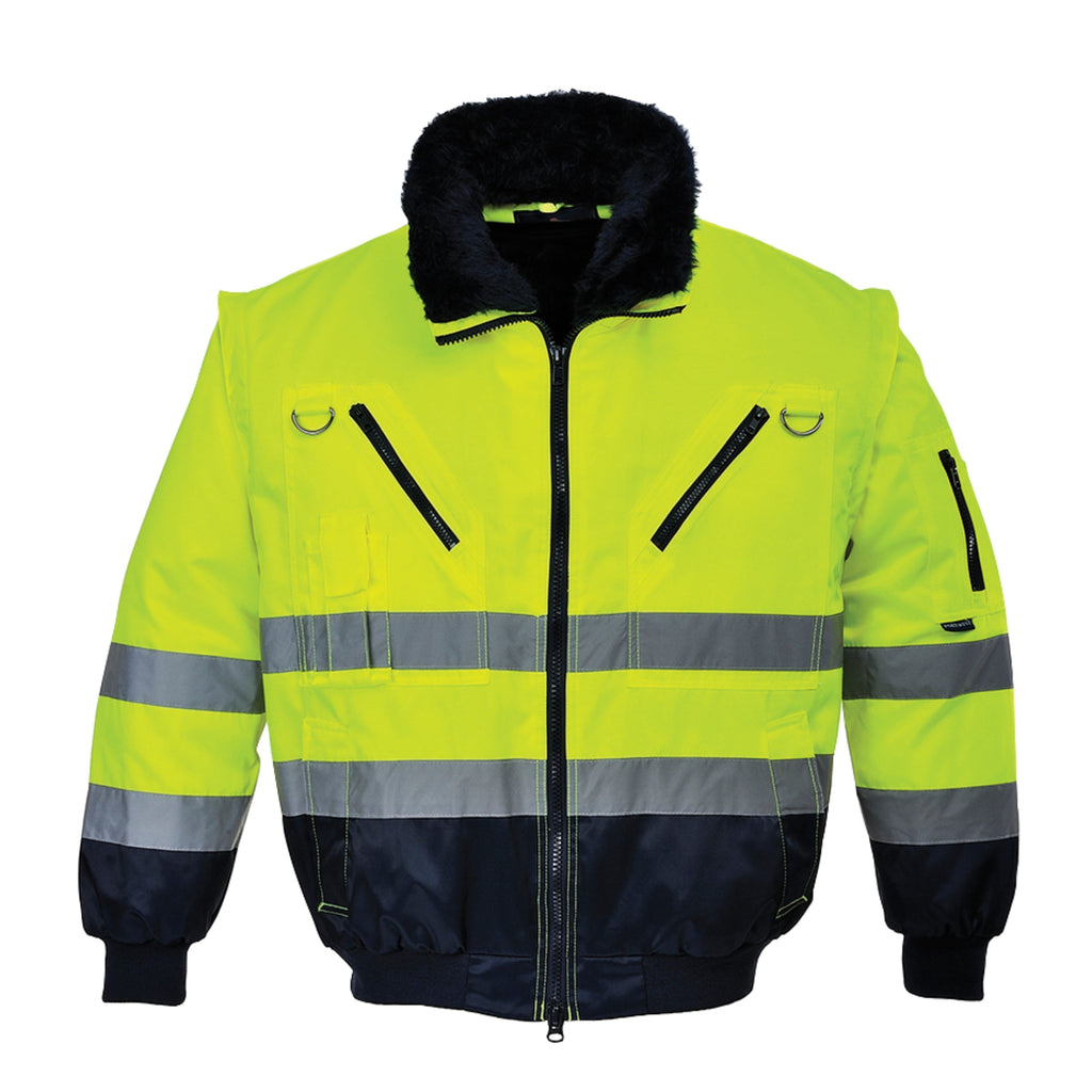 Hi Vis Jacket With Removable Lining / Sleeves — Safety Vests and More