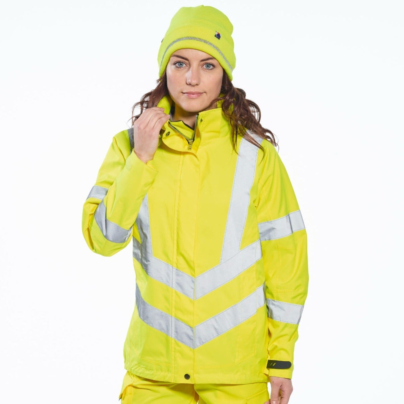 PORTWEST® Womens Hi Vis Waterproof Rain Jacket - ANSI Class 3 - LW70 ...