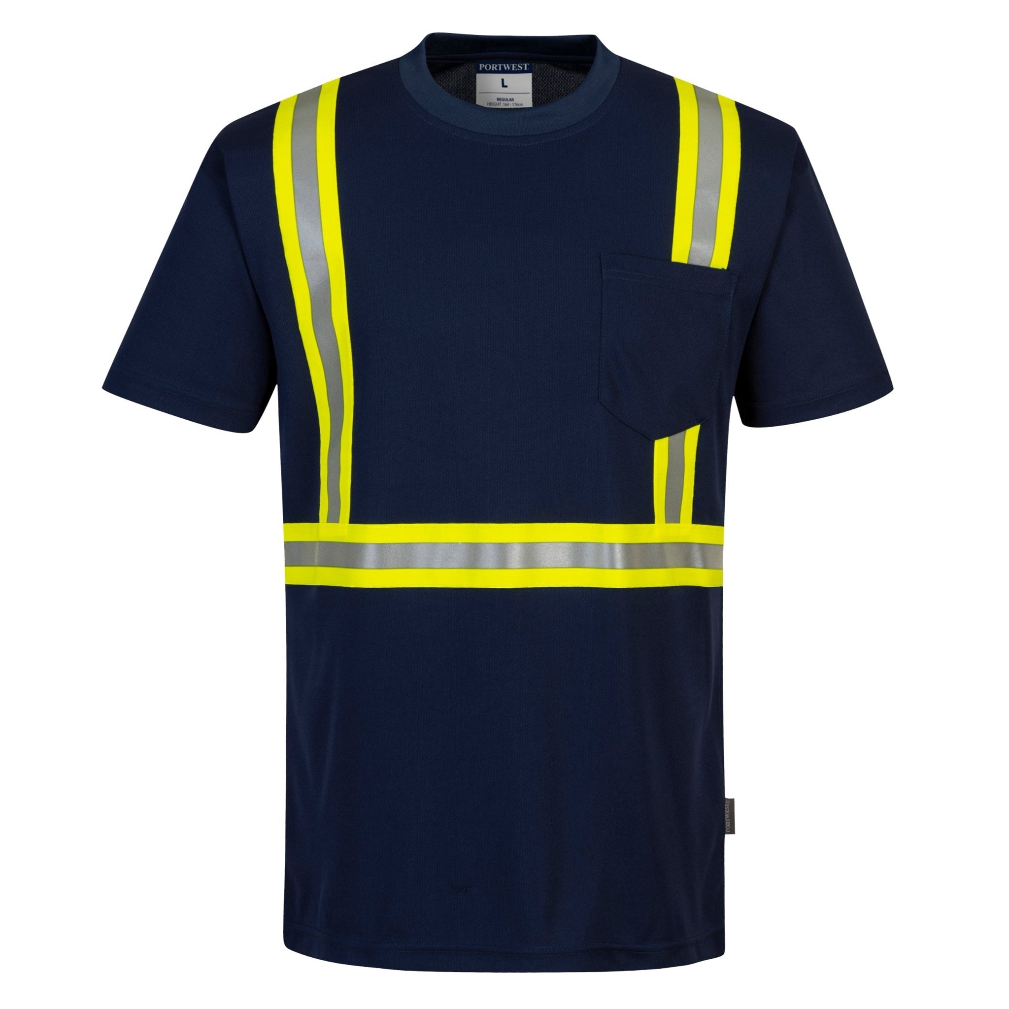 Navy Blue High Visibility Shirts | Reflective Safety Work Shirt ...