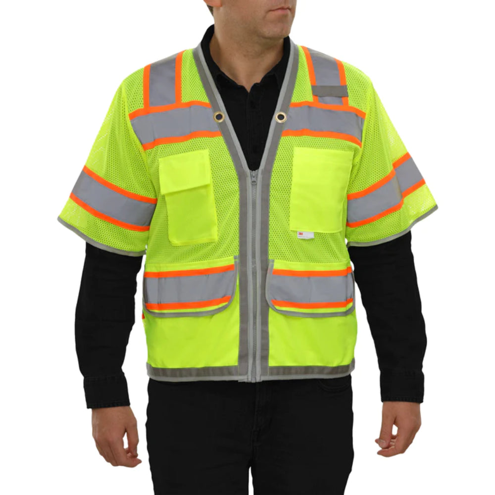 Reflective Apparel® 12 Pocket Hi-Vis Surveyor Mesh Safety Vest - ANSI ...
