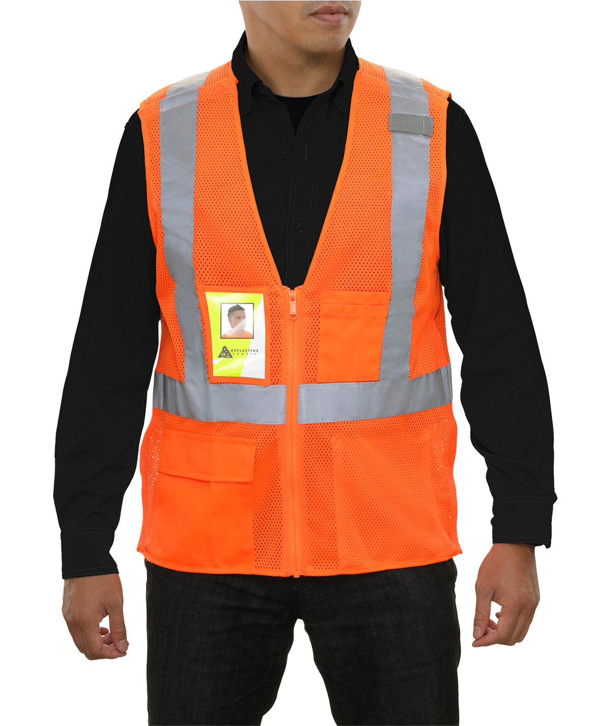 Reflective Apparel Safety Vest 5pt Breakaway X-Back Zip Mesh ANSI Class ...